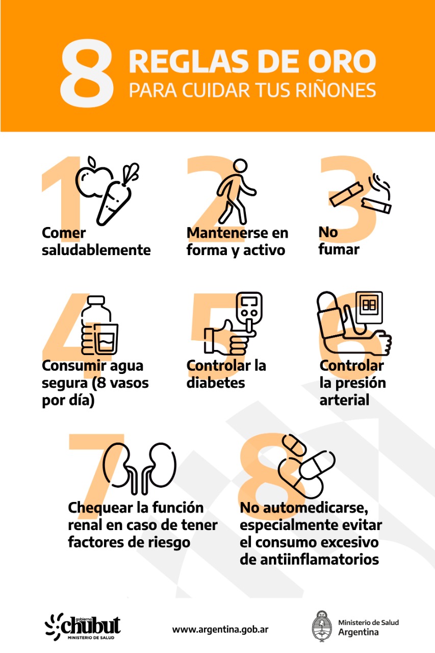 Salud Provincia Promueve 8 Reglas De Oro Para Cuidar Los Riñones